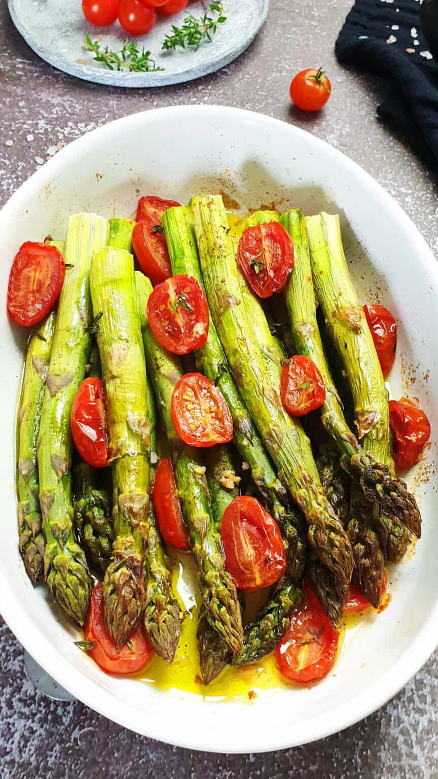 Grüner Spargel Ofen Parmesan
